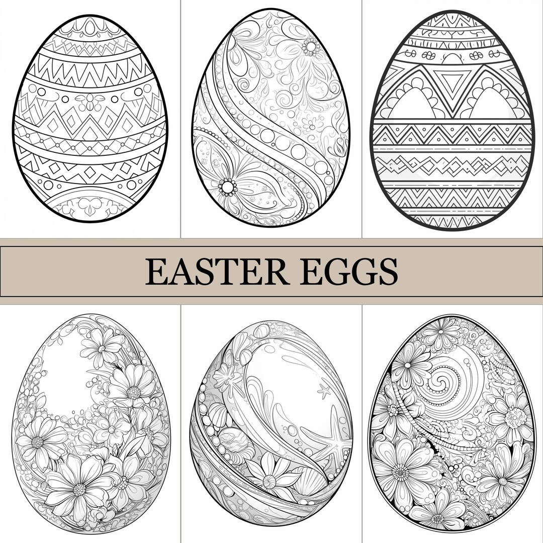 Easter Eggs Coloring Book, Cute Coloring Pages, Cozy Book for Adults ...
