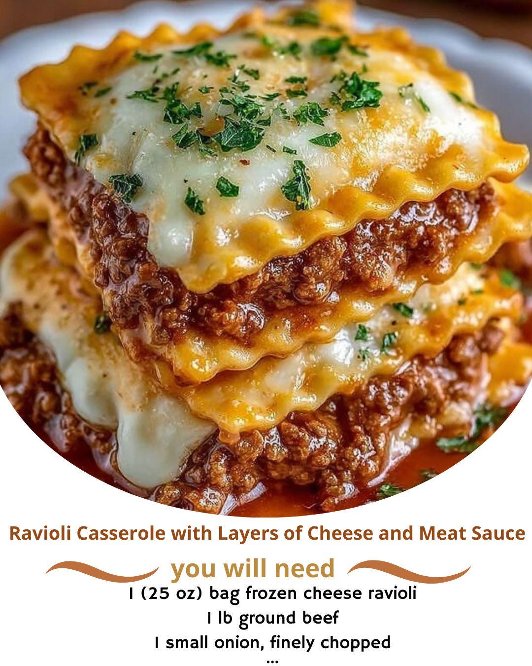 Ravioli Casserole Recipe With Layers of Cheese & Meat Sauce – Printable PDF Download - Etsy