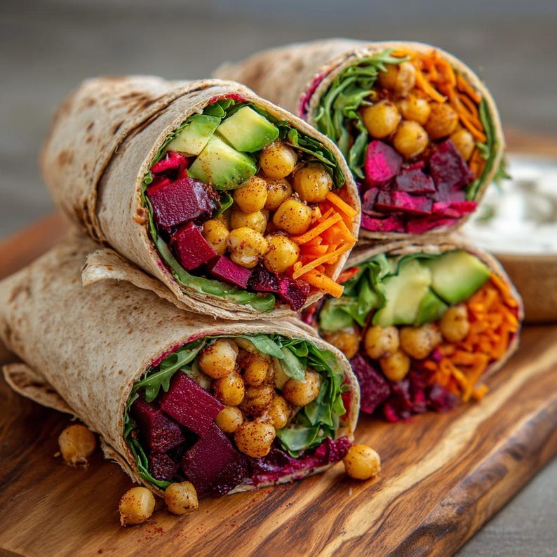 Roasted Beet & Chickpea Wraps - Etsy