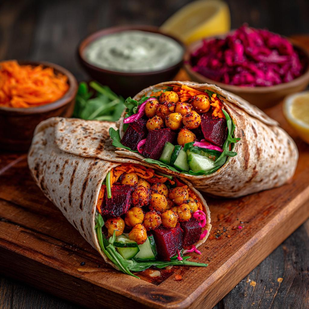 Roasted Beet & Chickpea Wraps - Etsy