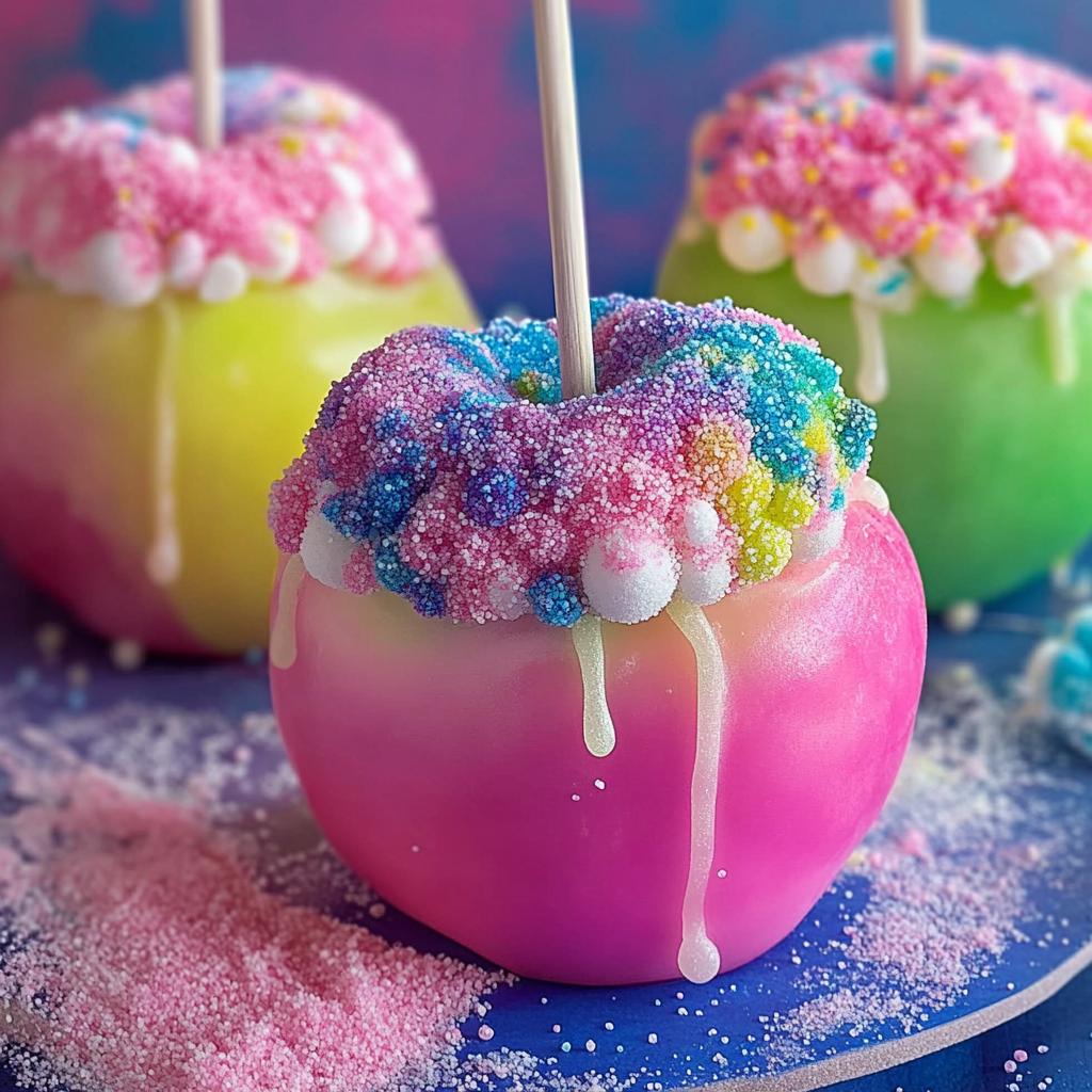 Colorful Candy Apples With Cotton Candy - Etsy