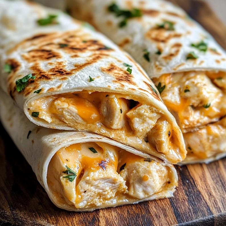 Cheesy Garlic Chicken Wraps - Etsy