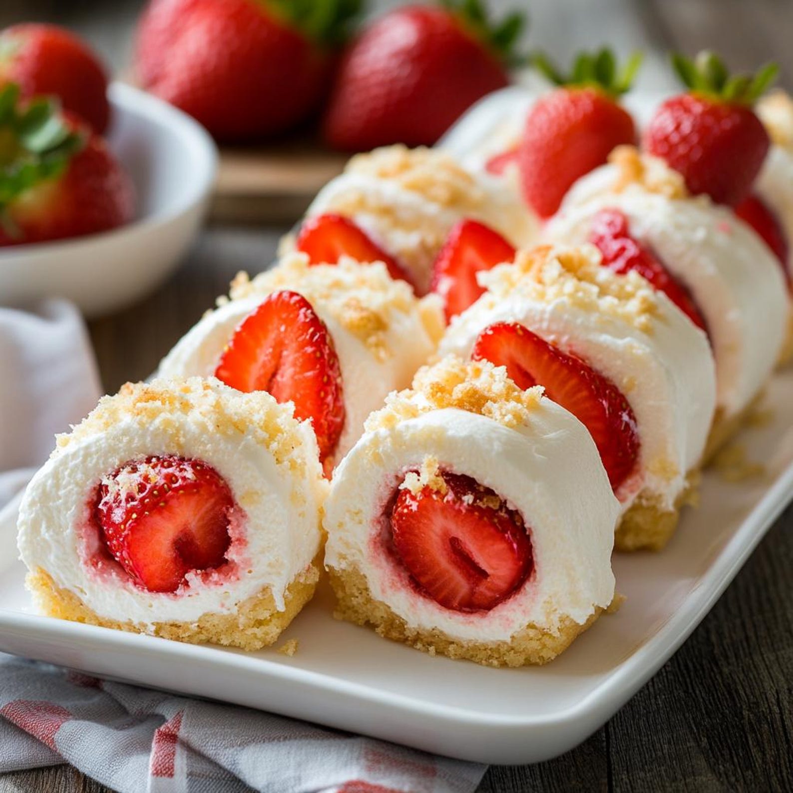 Strawberry Shortcake Cheesecake Roll Ups (print Version) - Etsy