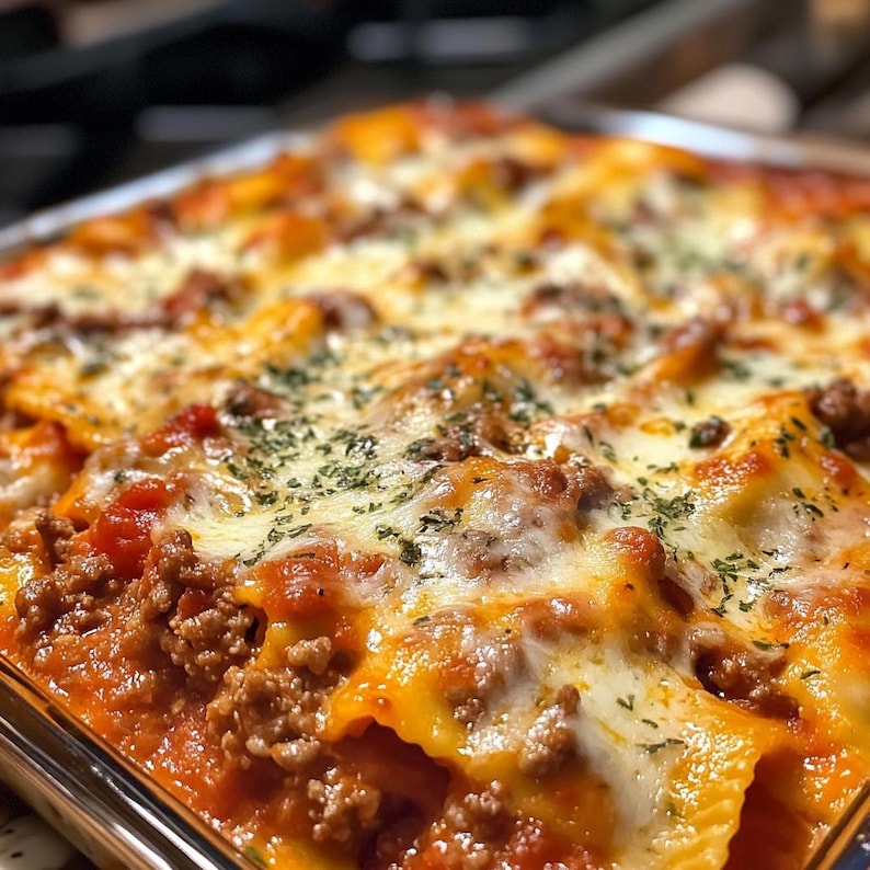 Ravioli Casserole Recipe With Layers of Cheese & Meat Sauce – Printable PDF Download - Etsy
