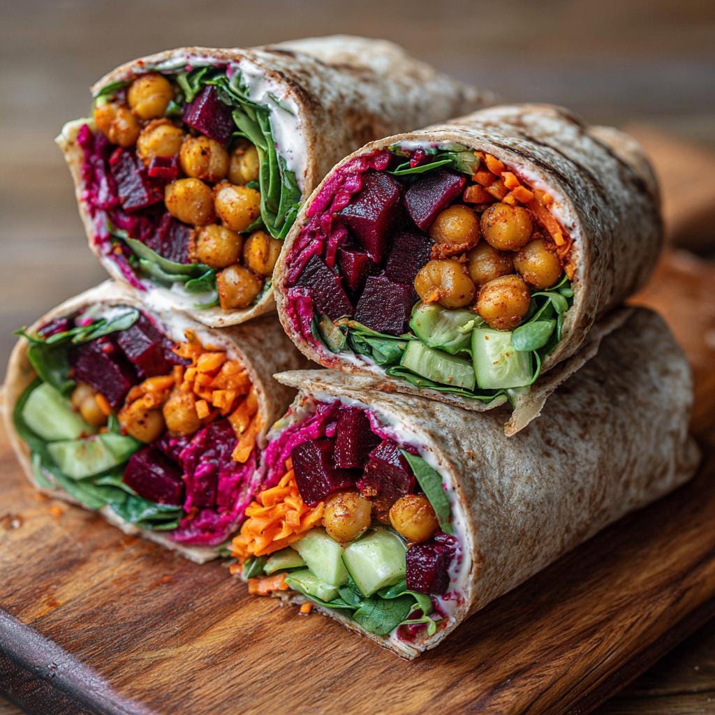 Roasted Beet & Chickpea Wraps - Etsy