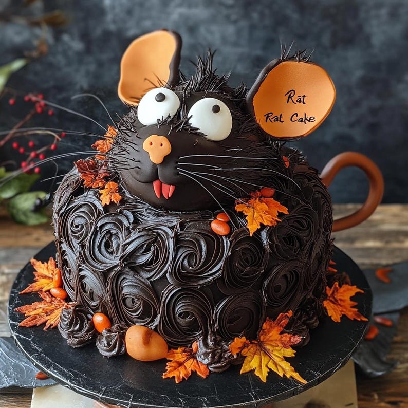 Spooky Rat Cake Recipe: Halloween Chocolate Fudge (PDF Download) - Etsy