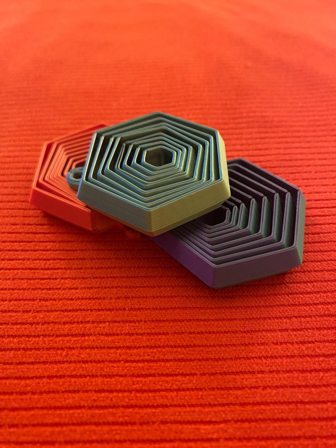 3D Printed Hexagon Fidget Key Chain - Etsy