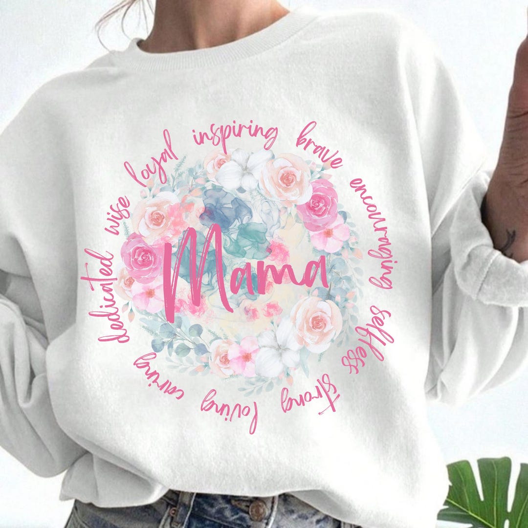 Boho Floral Mama Png, Mom Adjectives Png, She is Mom Png, Mama ...