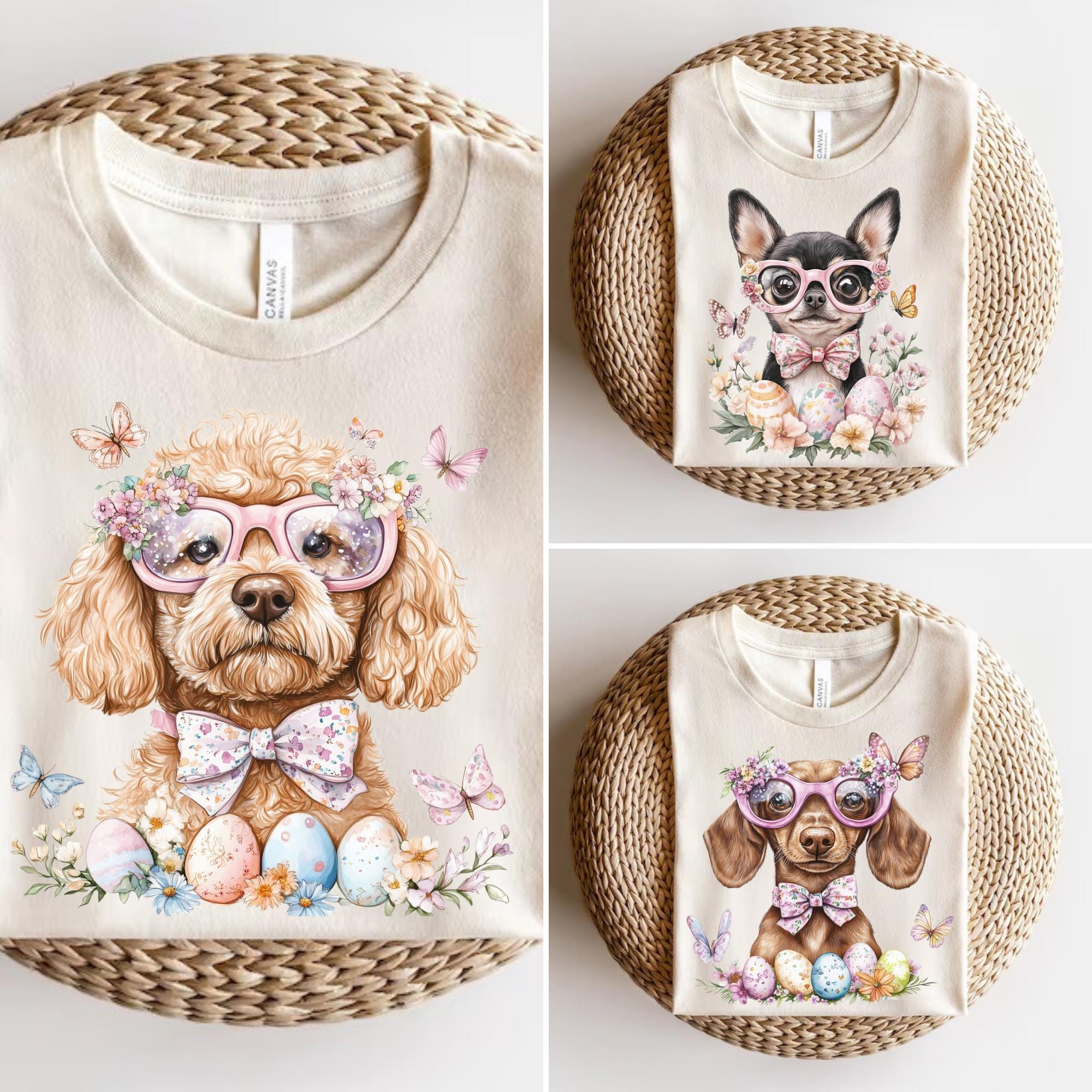 Easter Dog Coquette PNG, Watercolor Easter Dog Bunny Ears, Dog Mom ...
