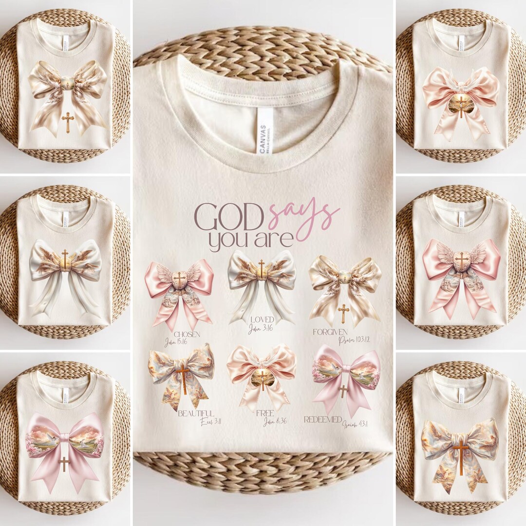Coquette Bundle, God Says You Are PNG, Coquette Bow Designs, Christian ...