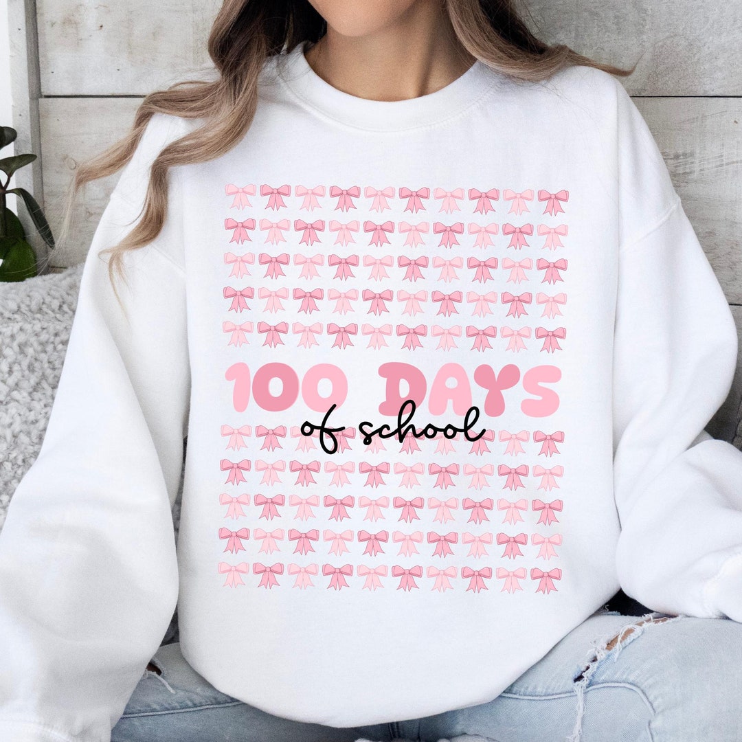 100 Days of School Coquette Bow Png, 100 Days of School Png, 100 Day ...