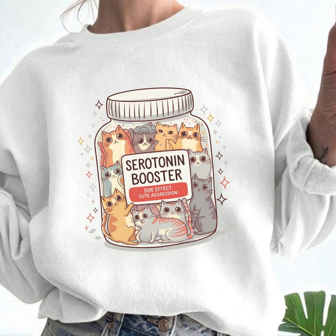 Serotonin Booster Cats PNG File, Super Cute Artsy Creative Design for ...