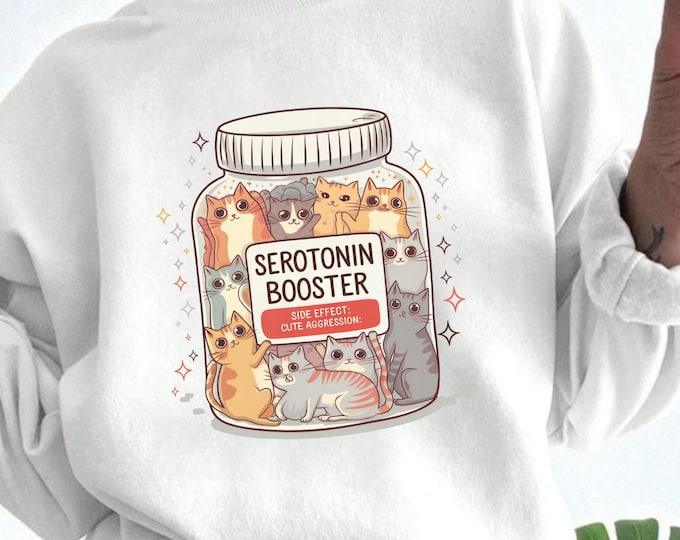 Serotonin Booster Cats PNG File, Super Cute Artsy Creative Design for ...