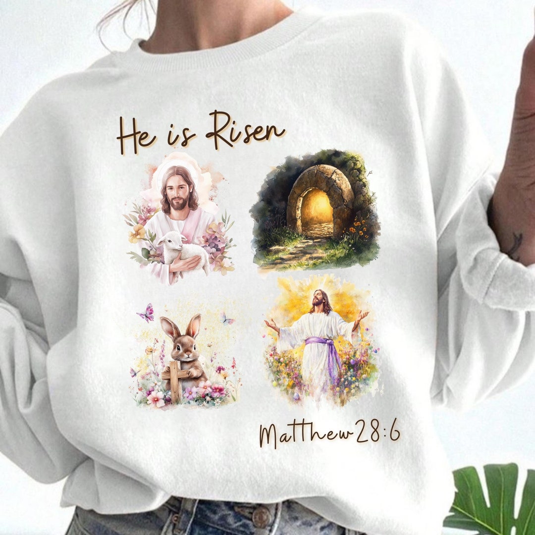 True Easter PNG, He is Risen, Lamb Crown of Thorn Cross Palm Jesus ...