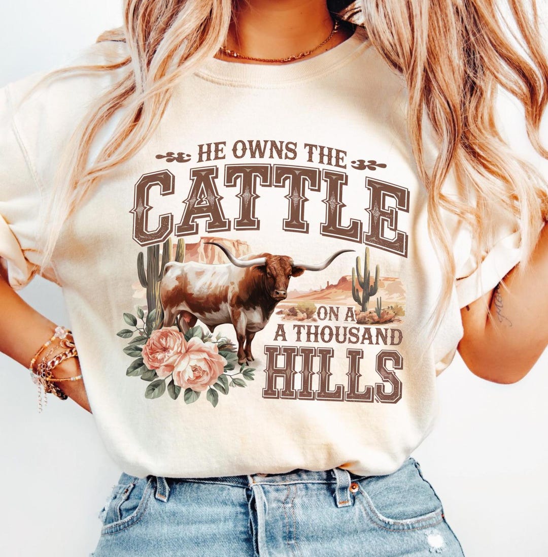 Western Cow Png Christian Western Png Cattle Shirt Sublimation Design ...