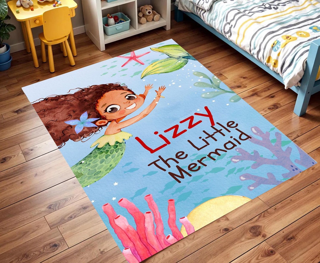 Custom Little Mermaid Rug, Personalized Mermaid Carpet, Girls Room ...