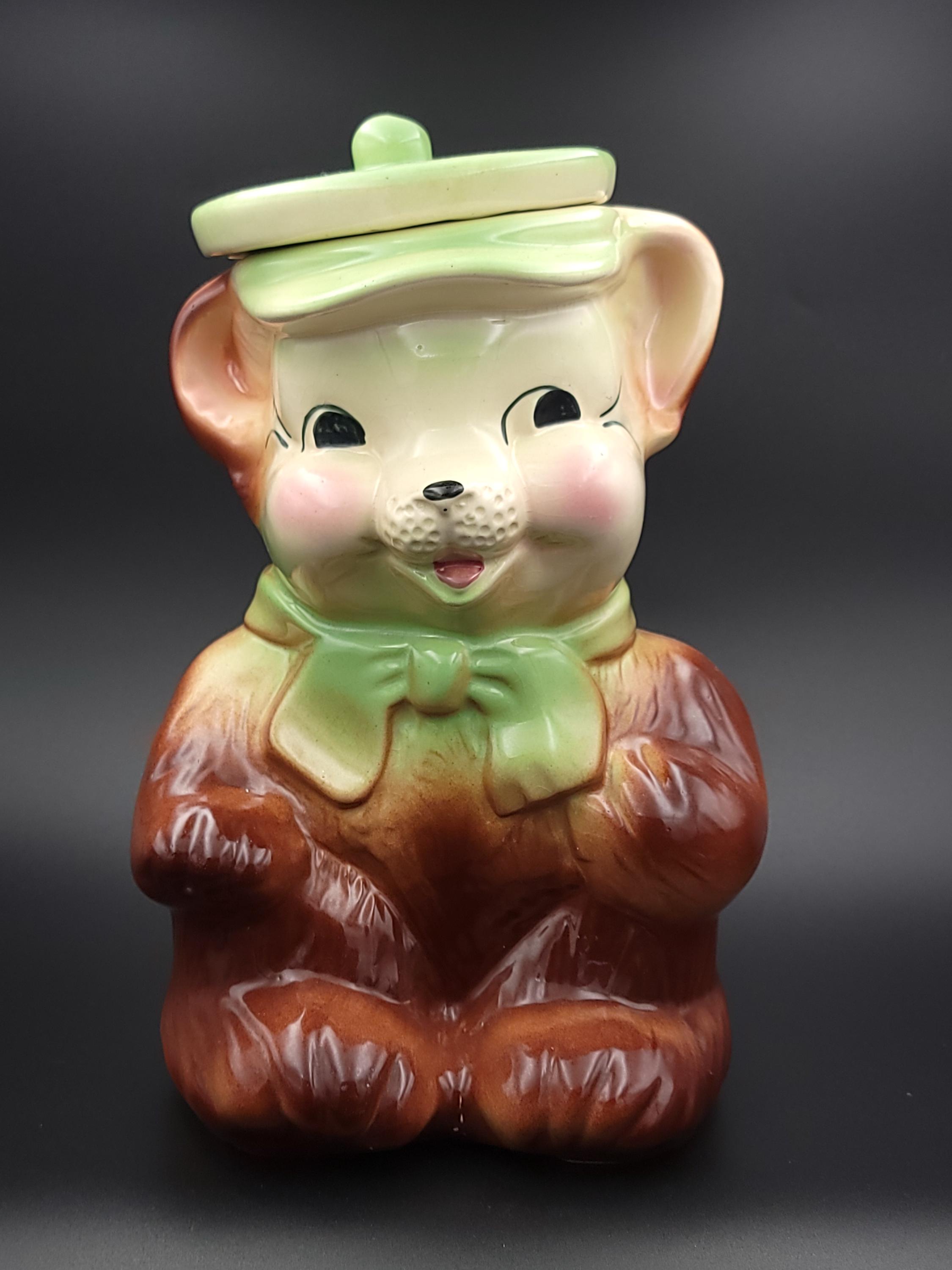 Vintage American Bisque Brown Teddy Bear Cookie Jar - Etsy