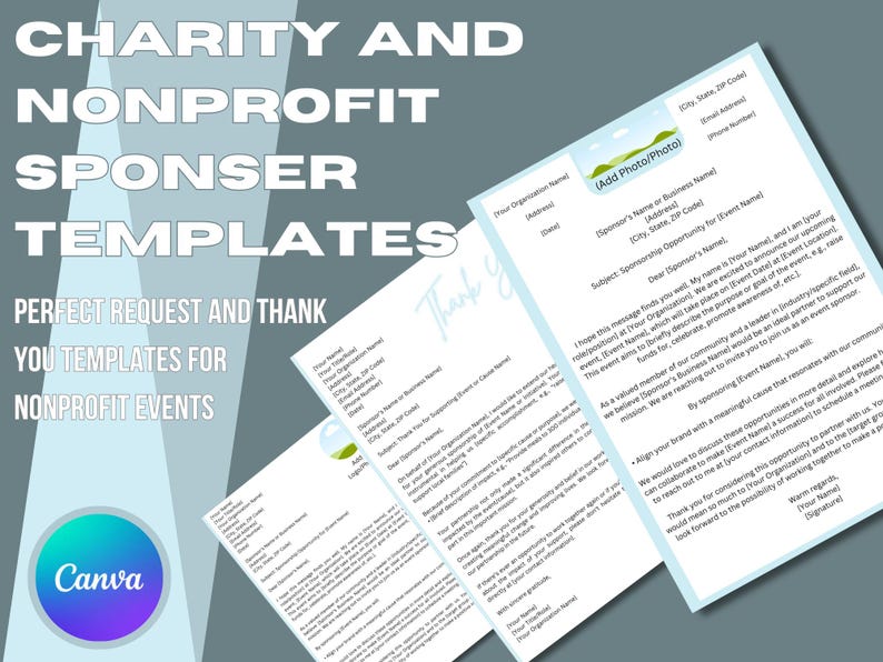 Charity & Nonprofit Sponsors Templates | Thank You Letter| Request ...