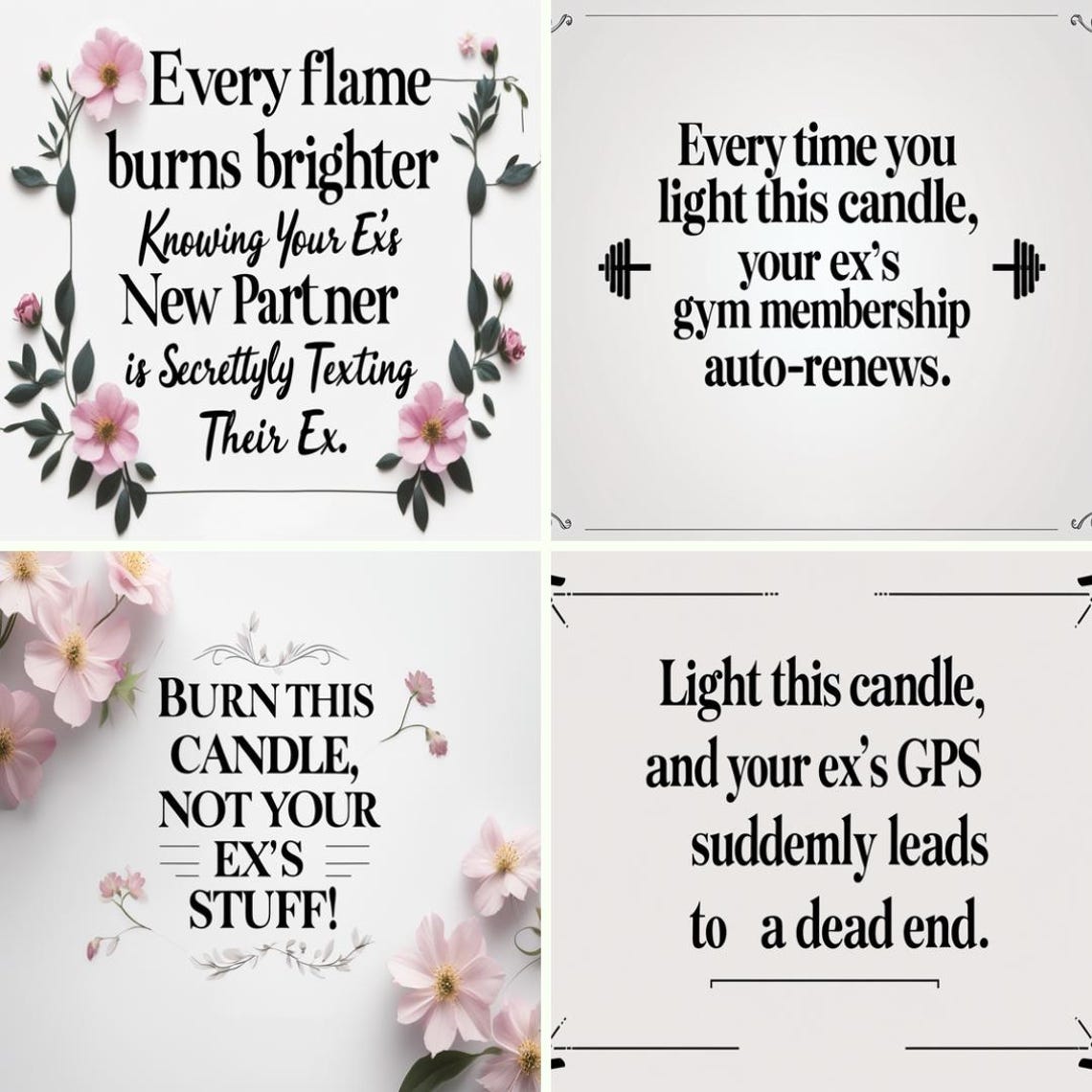 14 Sarcastic Ex Candle Label PNG Bundle, Funny Breakup Labels, Snarky ...