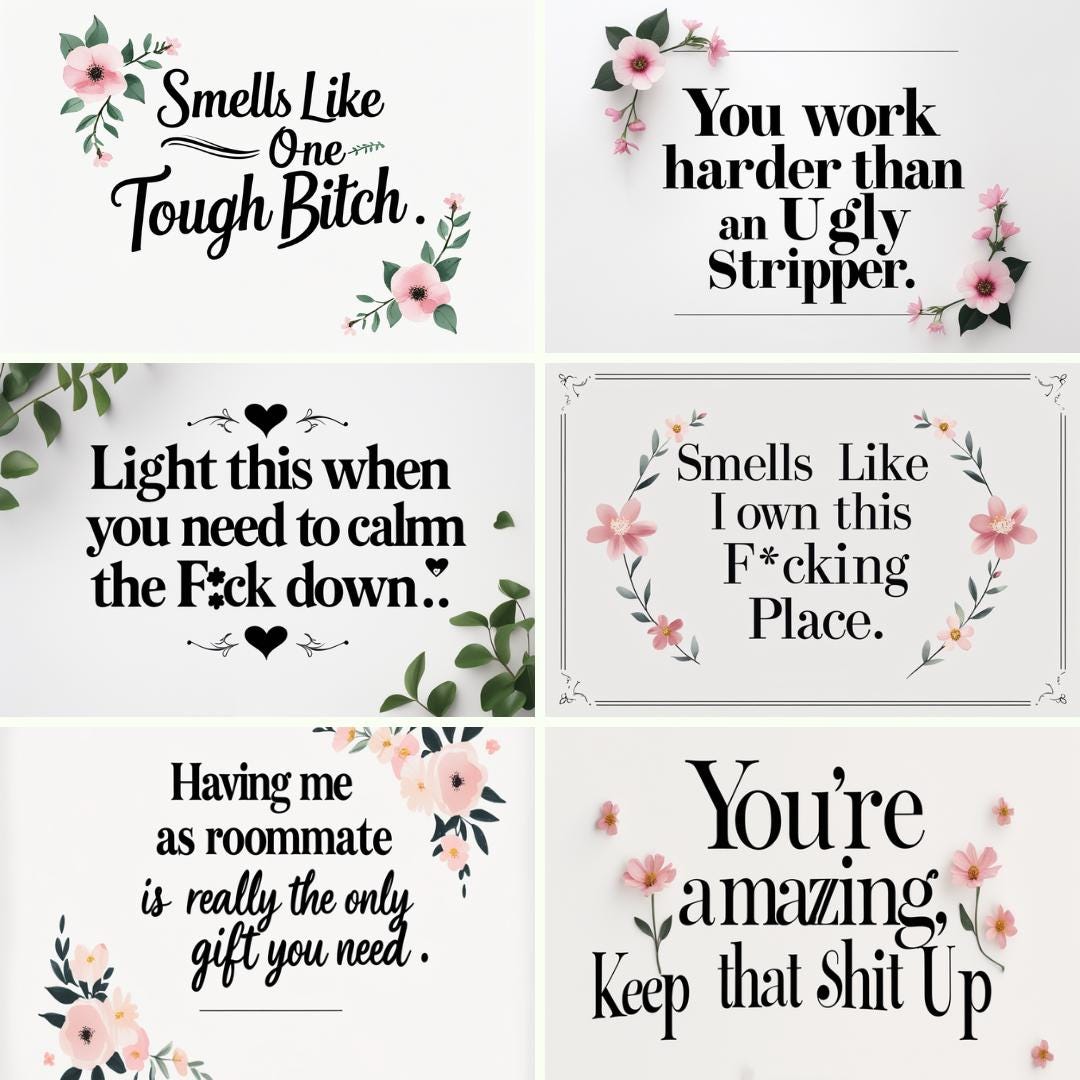 18 Funny Friend Candle Label Bundle, Sarcastic Friendship Candle Labels ...