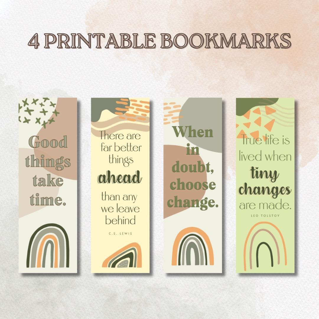 Encouraging Bookmark Printable | Inspirational Digital Bookmark Set ...