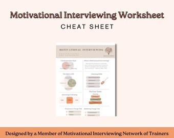 Motivational Interviewing Cheat Sheet: MI Printable Worksheet (PDF) - Etsy