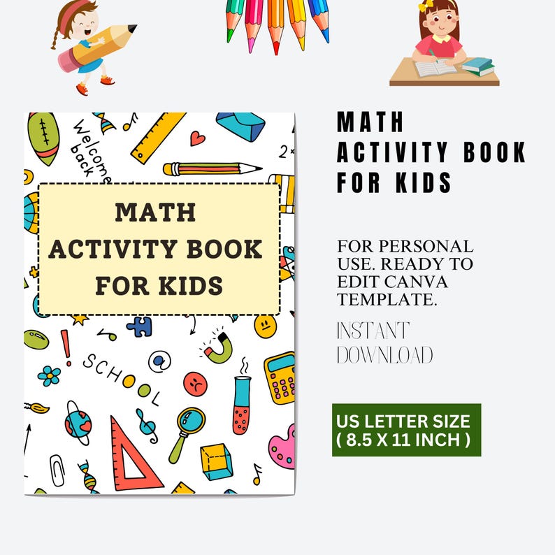 Maths Activity Book for Kids - Printable Math Fun for Children - Count ...