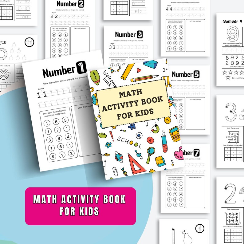 Maths Activity Book for Kids - Printable Math Fun for Children - Count ...