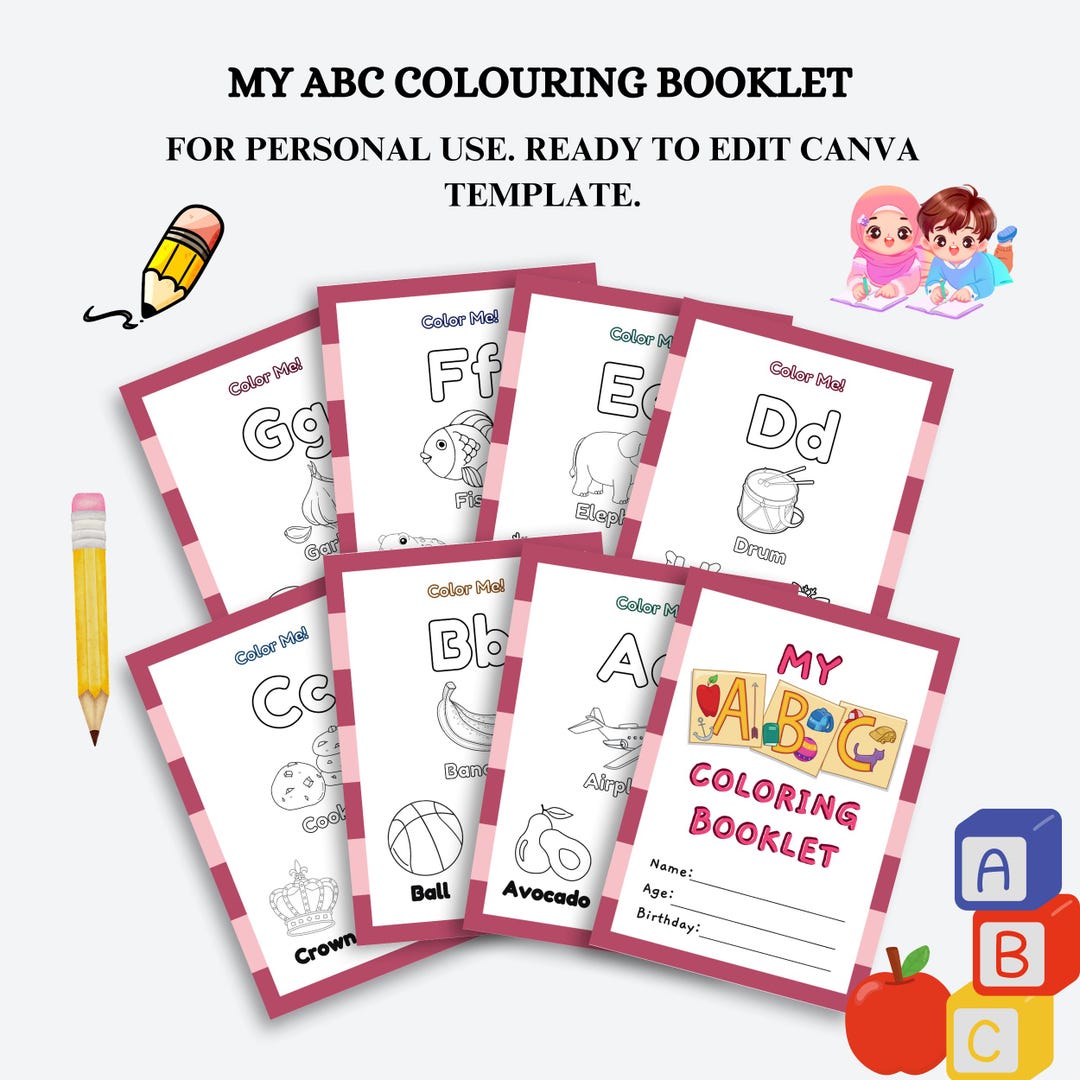 My ABC Coloring Booklet - Fun Printable Alphabet Coloring Pages for ...