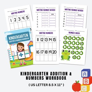 Kindergarten Addition and Numbers Workbook - Fun Printable Math ...