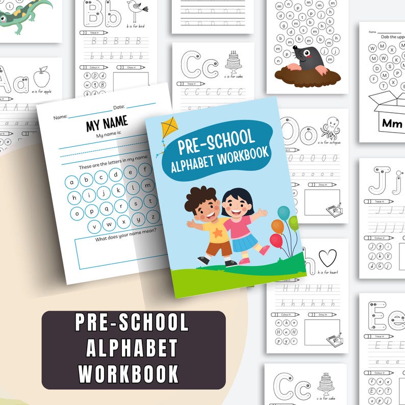 Pre-school Alphabet Workbook - Printable Learning Pages for Letter ...
