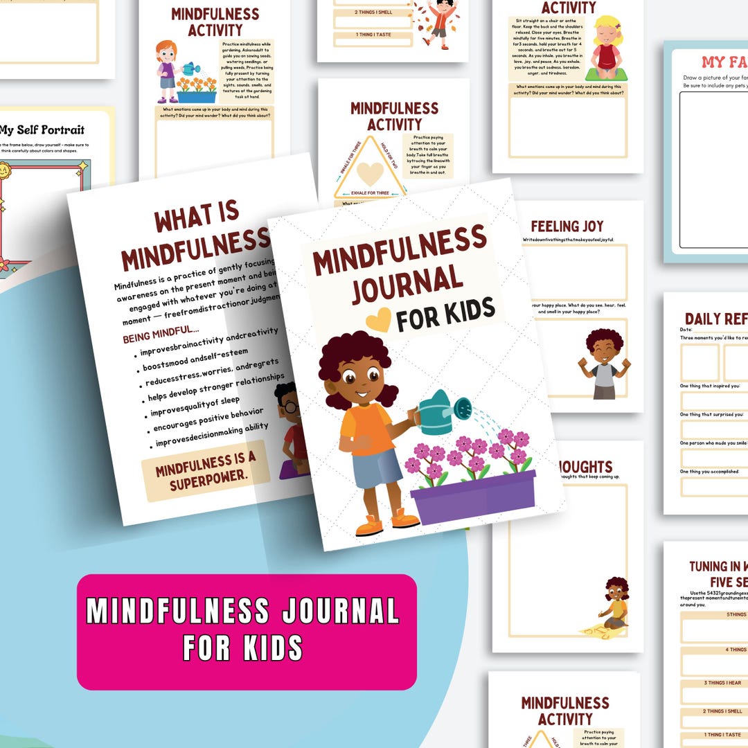 Mindfulness Journal for Kids - Printable Journal for Self-reflection ...