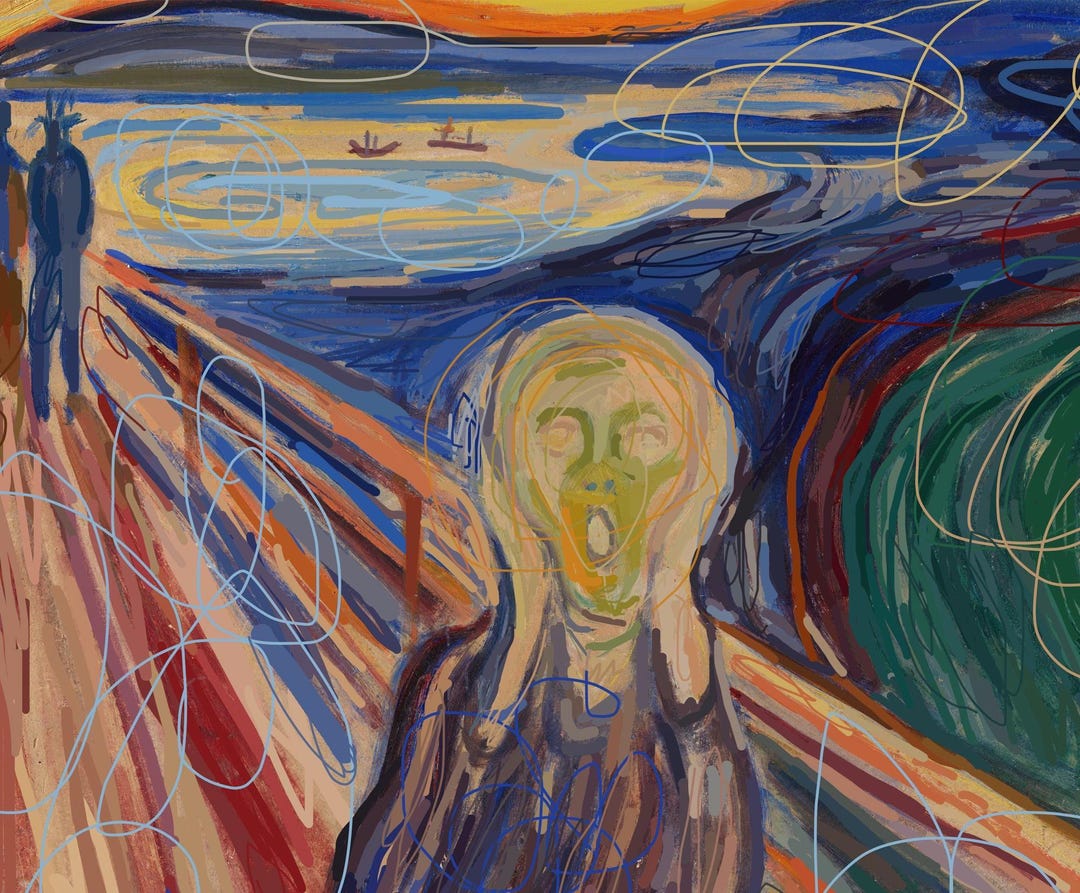 Printable Art, the Scream Print, Home Office Decor, Dorm Room Poster ...