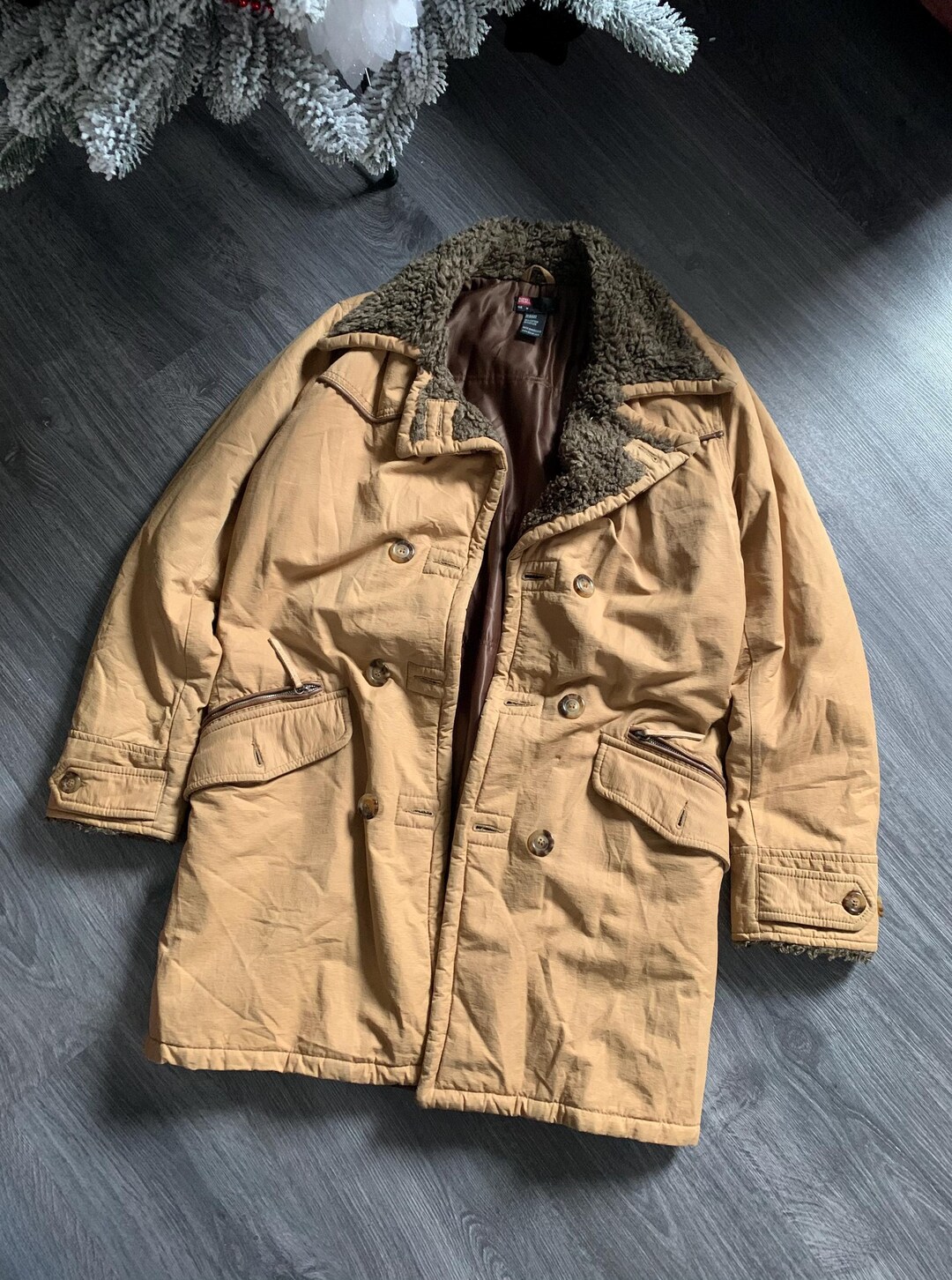 Vintage Diesel Double Breasted Fur Coat Jacket - Etsy