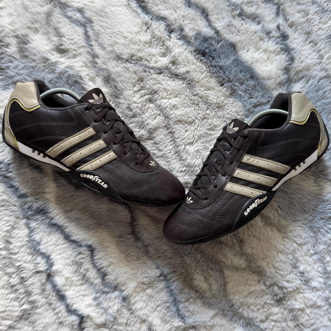 Vintage 2009 Adidas Goodyear Dark Brown Leather Sneakers Kill Bill Size ...