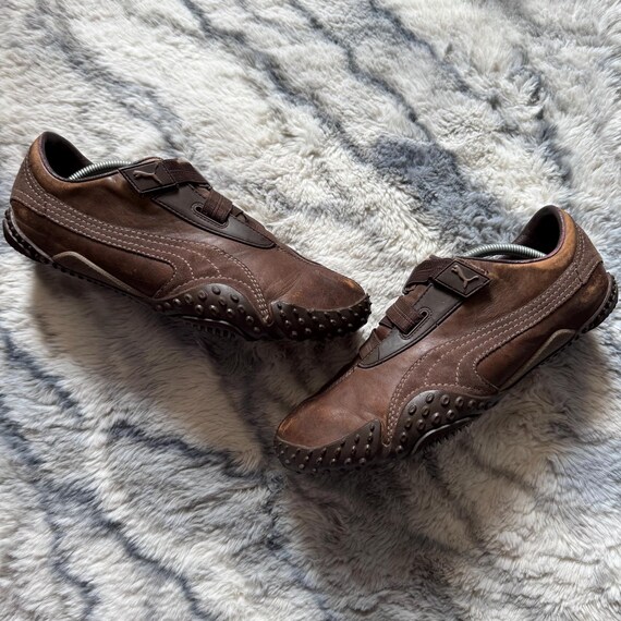 Vintage 2000s Puma Mostro y2k Sneakers Hype Brown lea… - Gem
