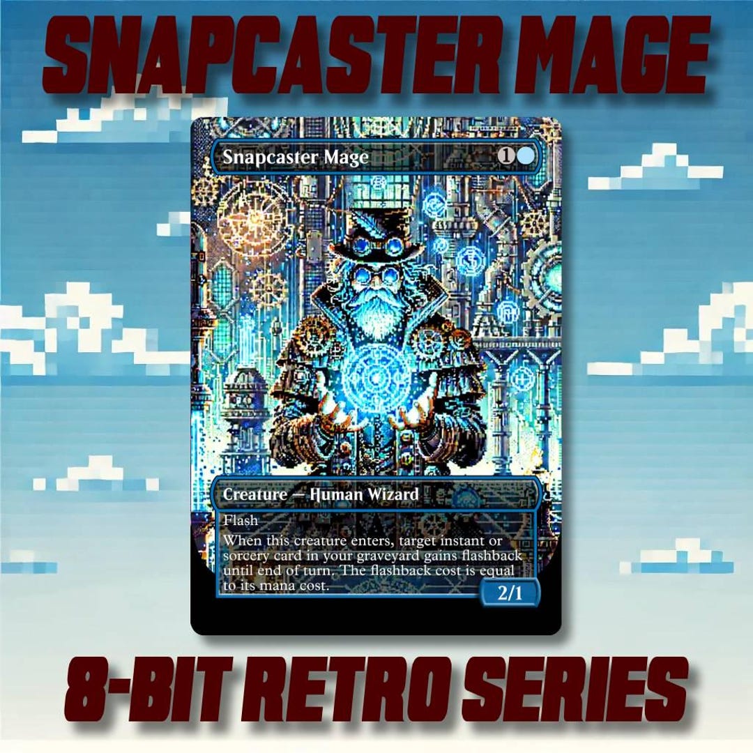 Snapcaster Mage - Custom 8-bit Retro Style Alternate Art High Quality ...