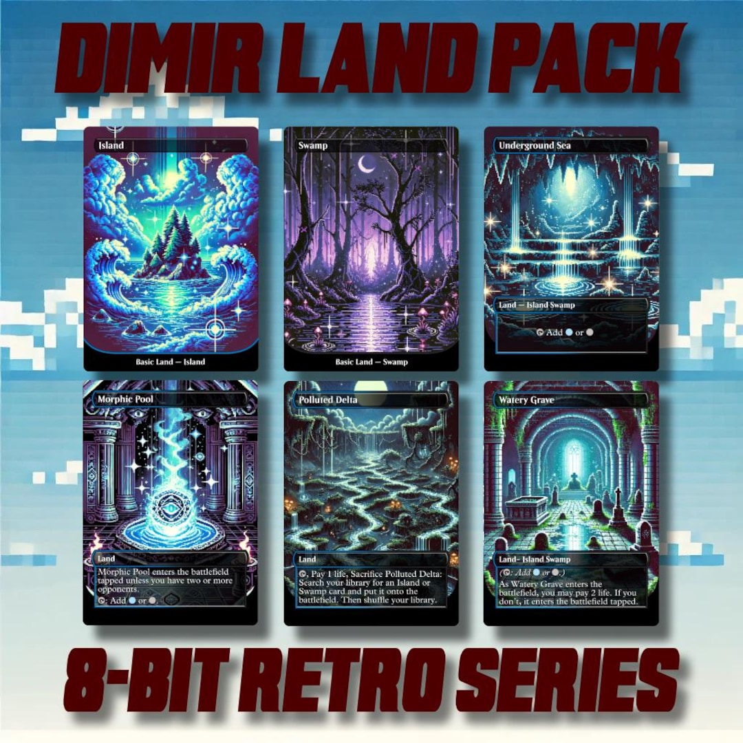 Blue Black Land Pack - Custom 8-bit Retro Style Alternate Art High ...