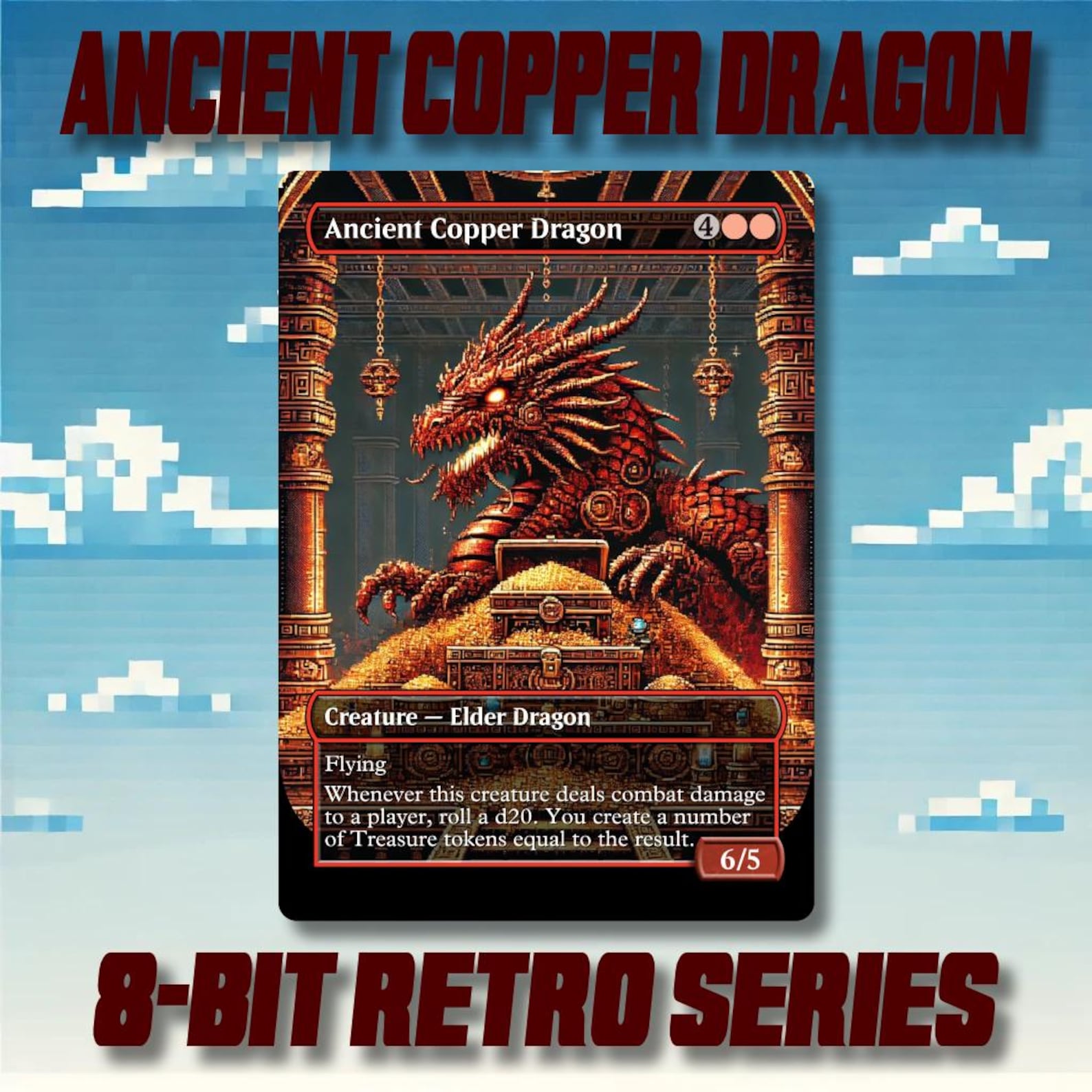 Ancient Copper Dragon - Custom 8-bit Retro Style Alternate Art High ...