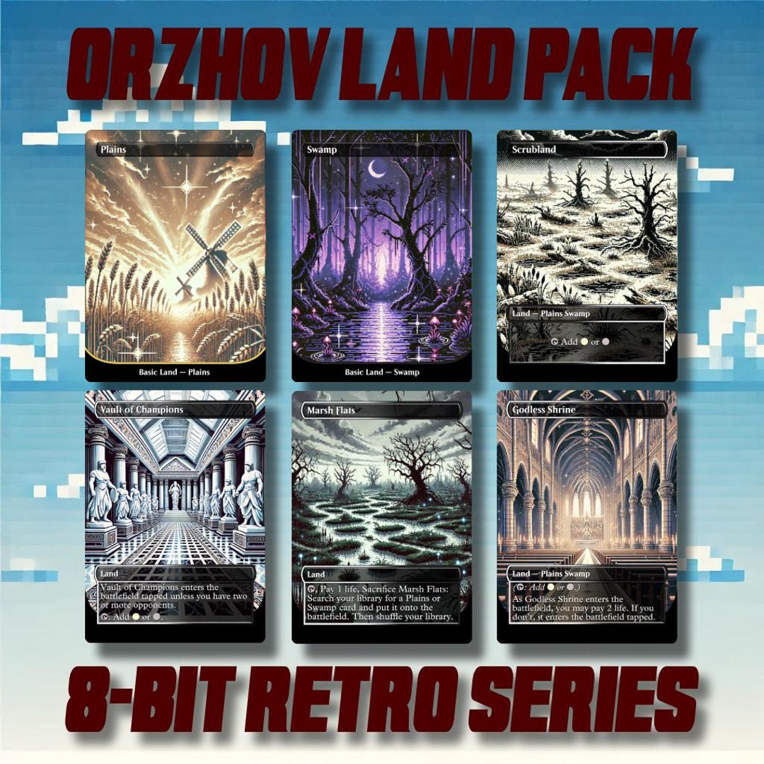 White Black Land Pack - Custom 8-bit Retro Style Alternate Art High ...