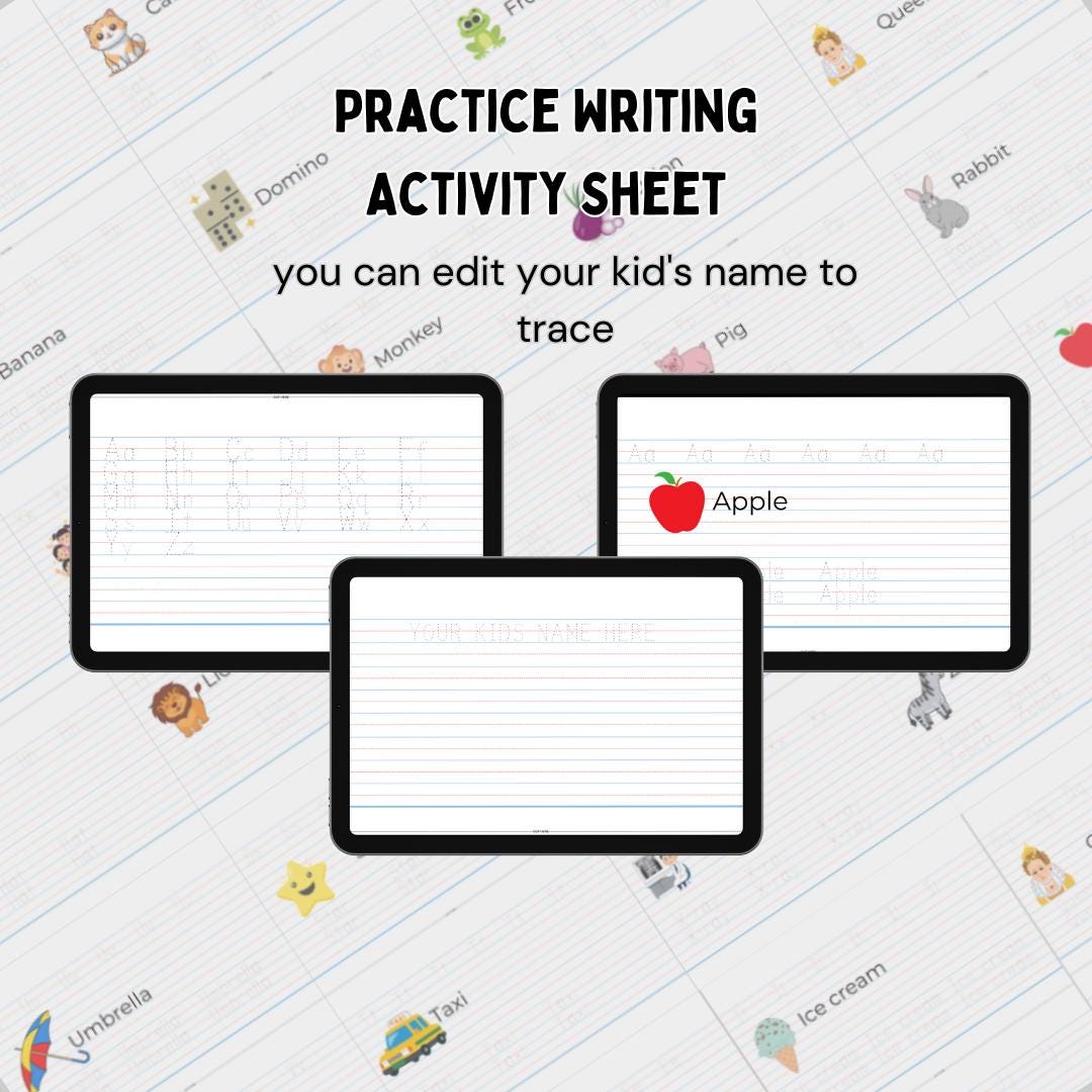 Interactive Name Writing & Alphabet Tracing With Fun Pictures for Kid ...