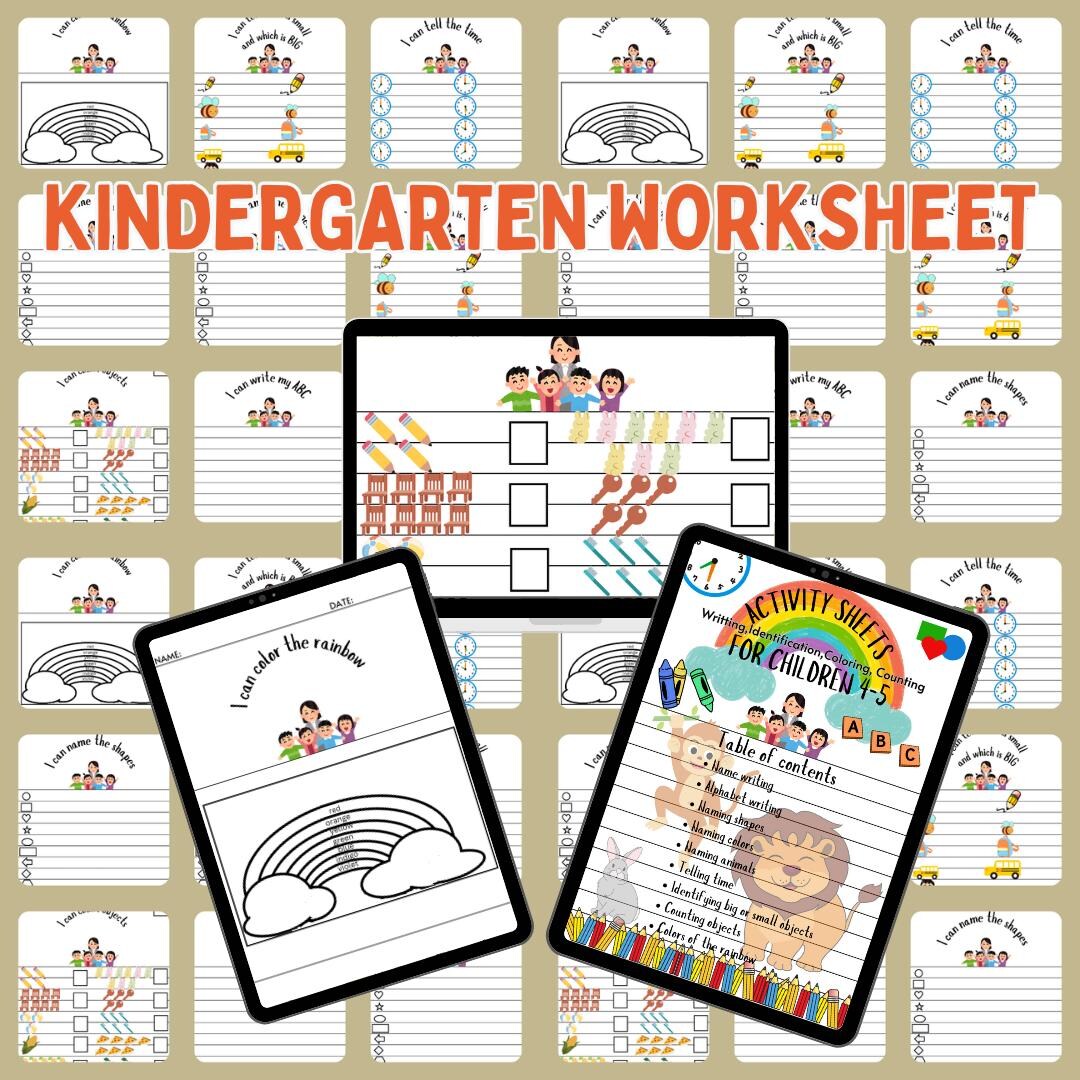 Kindergarten Fun Learning Worksheet, Montessori Worksheet, Homeschool ...
