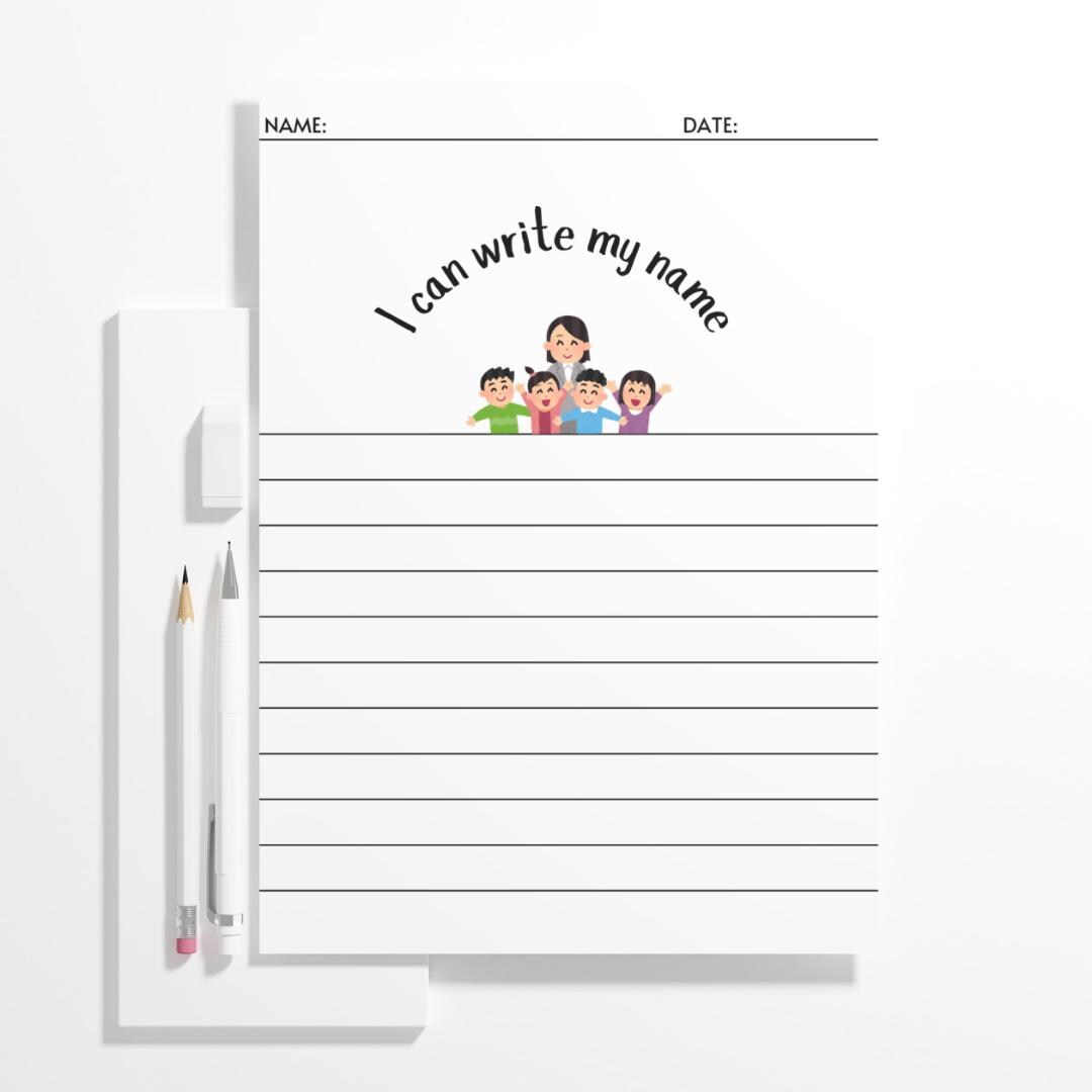 Kindergarten Writing Pad, Printable Writing Pad, Montessori Worksheet ...