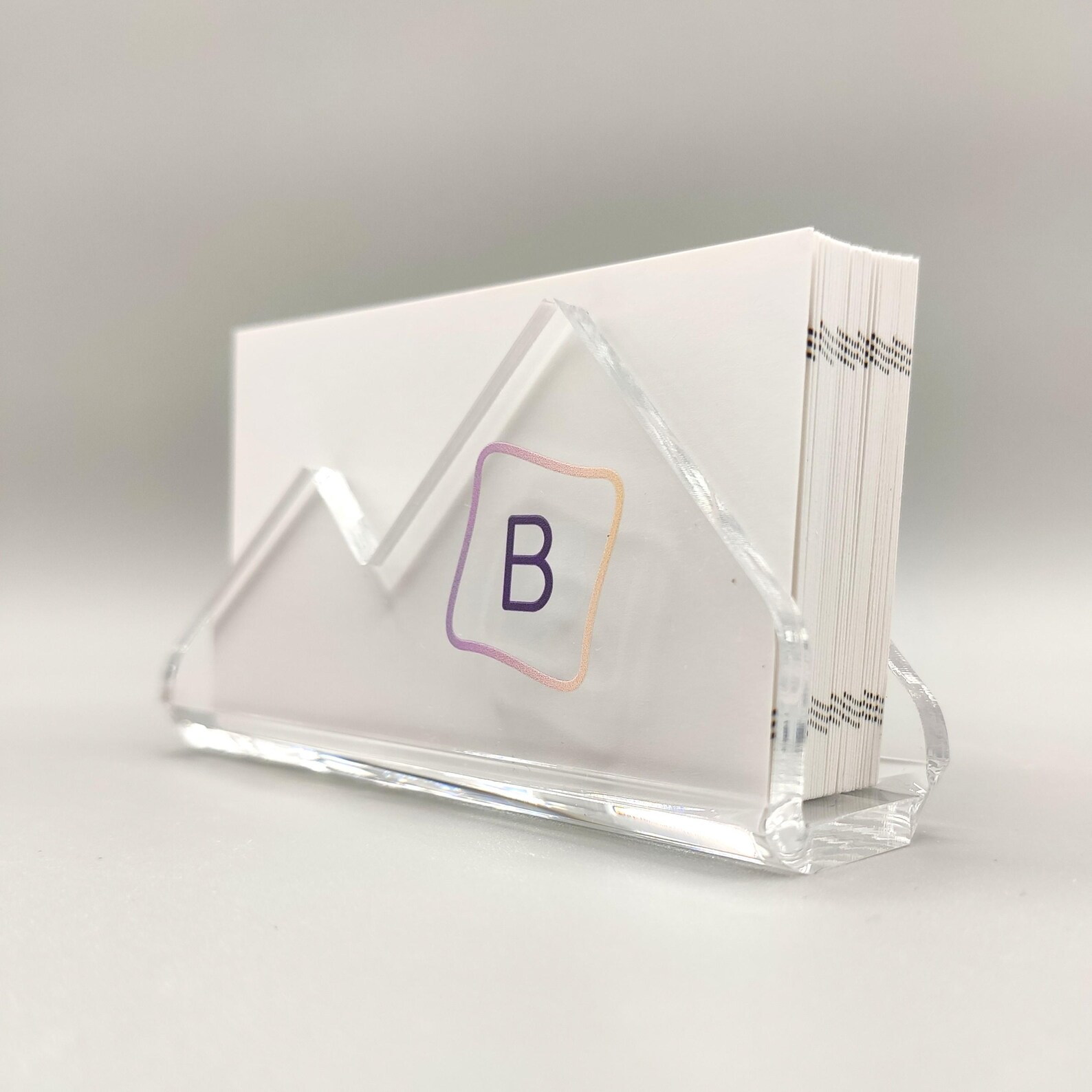 Personalized Acrylic Business Card Holder – Custom Logo Printed Desk ...