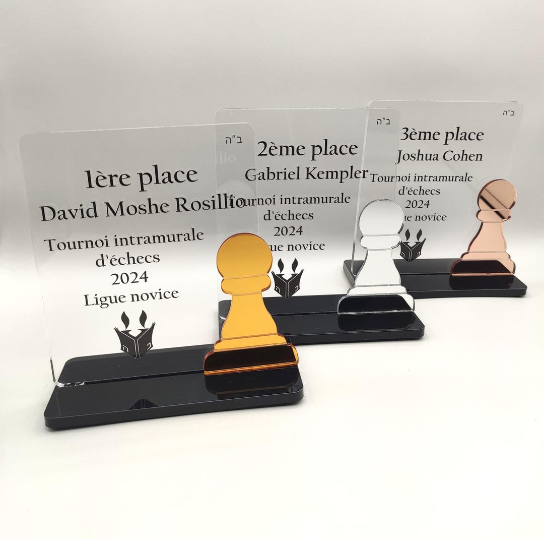 Personalized Acrylic Chess Award Set – Gold, Silver & Bronze - Etsy