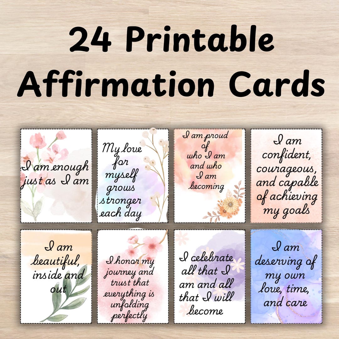 Affirmation Cards Self Love Positive Affirmations Digital Download ...