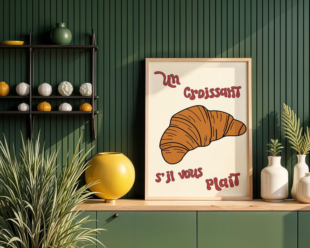 French Bakery Wall Art | Un Croissant, S'il Vous Plaît Print | Paris ...