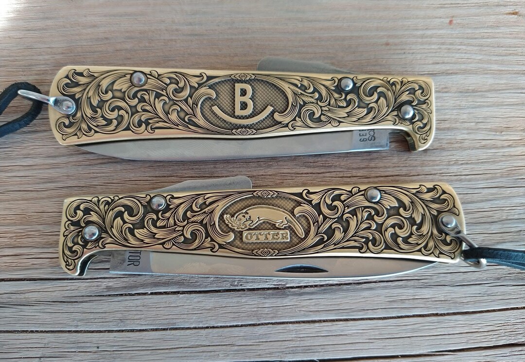 Custom Engraved Otter Pocket Knife - Etsy