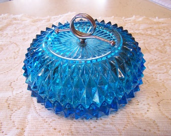 Glass powder jar | Etsy