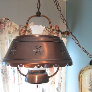 Working Mid Century Copper Kitchen Light Fixture, Over the Table ...